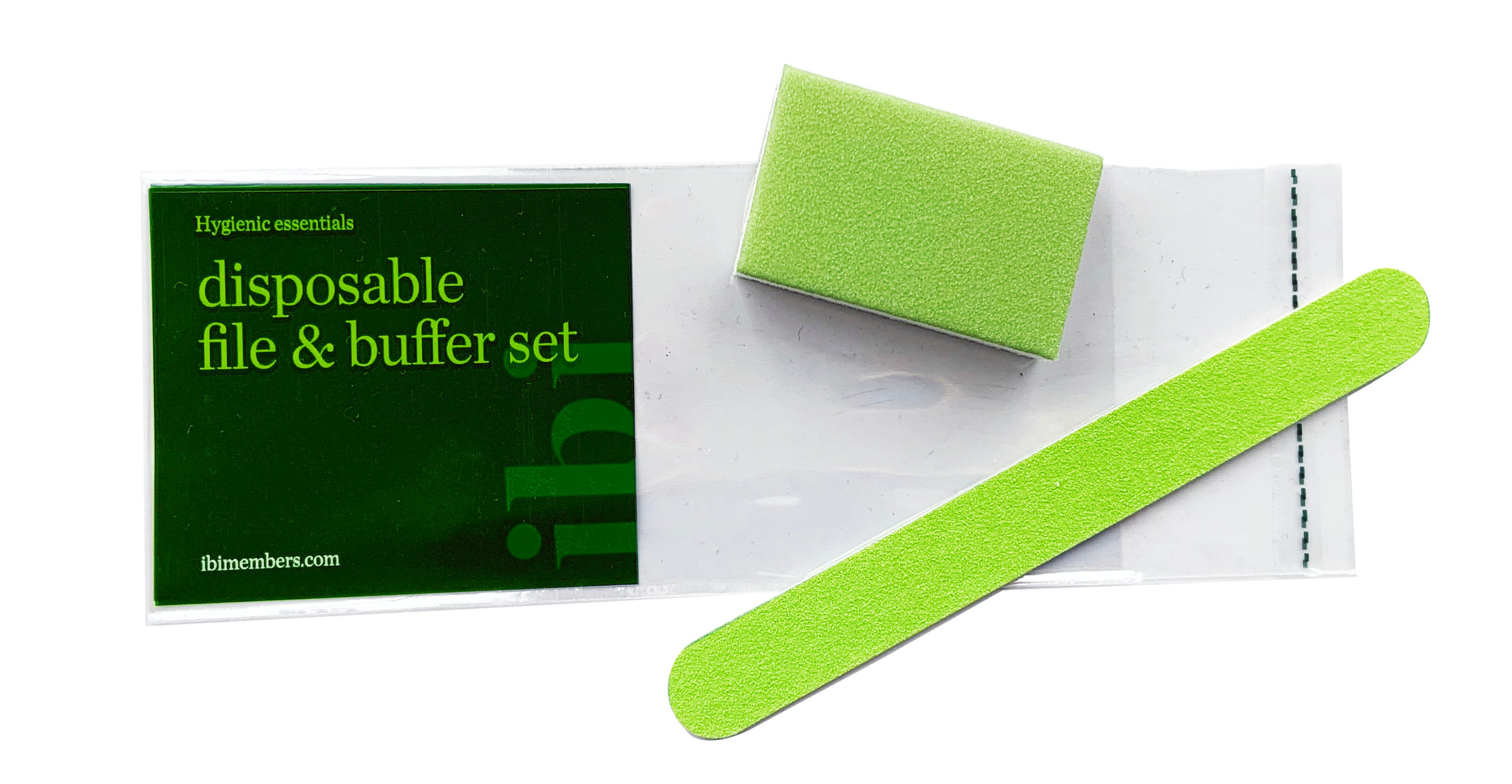 Disposable green small file & medium buffer set